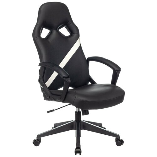 Игровое кресло бюрократ ZOMBIE DRIVER, черный/белый, искусственная кожа