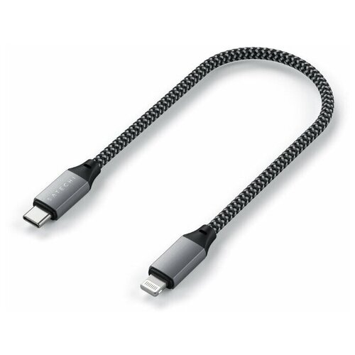 Кабель Satechi USB-C to Lightning Cable (ST-TCL10M), 0.25 м, 1 шт., серый