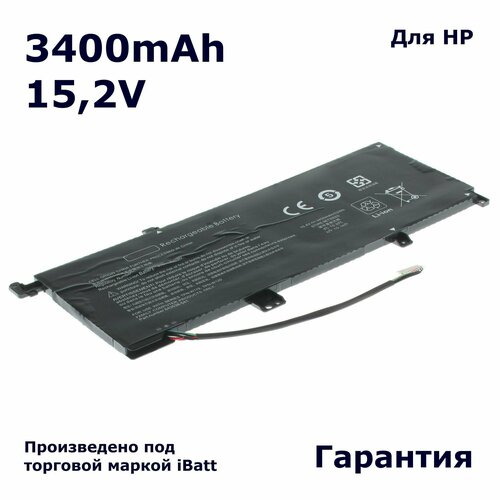 Аккумулятор iBatt 3400mAh, для 843538-541 844204-850 844204-855 HSTNN-UB6X MB04055XL MB04XL MBO4XL
