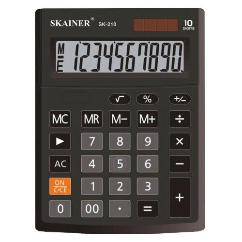 Калькулятор Skainer SK-210 маленький настольный (пластик, 10 разрядный, 103 x 137 x 31 мм)