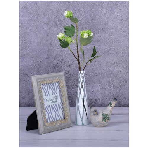 Интерьерная стеклянная ваза для цветов и сухоцветов, морская пена ваза, прозрачный с белым рисунком, бутыль 23см