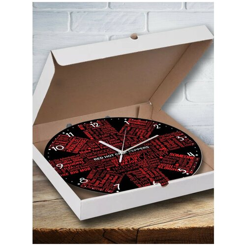 Настенные часы УФ с рисунком музыка рок rhcp red hot chili peppers рхцп - 3193