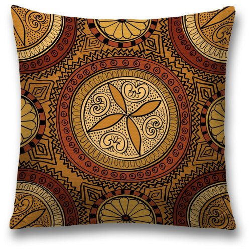 Наволочка декоративная на молнии, чехол на подушку JoyArty "Африканский орнамент" 45х45 см