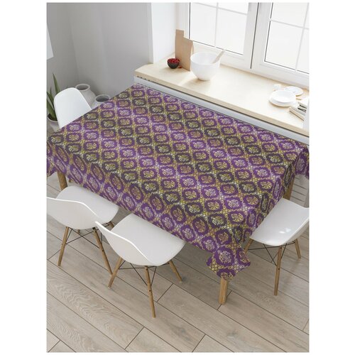 Скатерть прямоугольная JoyArty на кухонный стол "Ажурное барокко" из оксфорда, 120x145 см