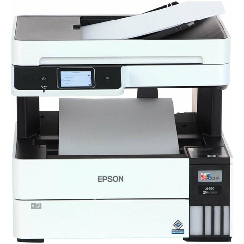 МФУ струйный Epson L6490 (A4, принтер/сканер/копир/факс, 4800x2400dpi, 37(23)ppm, Duplex, ADF35, СНПЧ, WiFi, Lan, USB) (C11CJ88405)