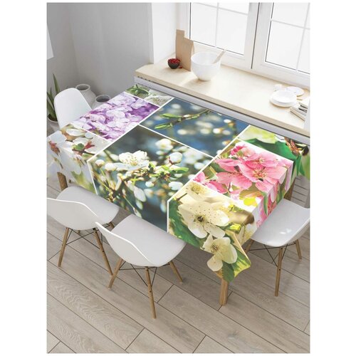 Скатерть прямоугольная JoyArty на кухонный стол "Весеннее настроение" из оксфорда, 180x145 см