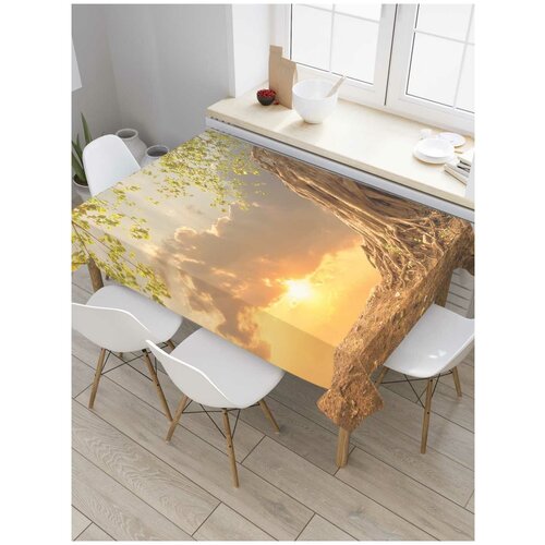 Скатерть прямоугольная JoyArty на кухонный стол "Древнее древо" из оксфорда, 180x145 см