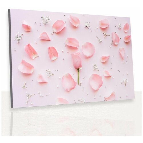 Картина на Стекле - "Розовые лепестки", размер 60х40 см