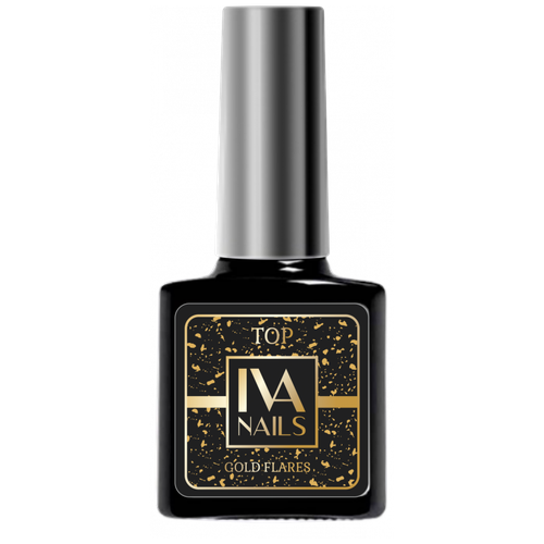 IVA Nails Верхнее покрытие Top Flares, gold, 8 мл