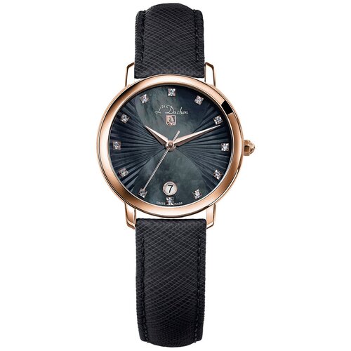 Наручные часы L'Duchen Quartz, черный, розовый