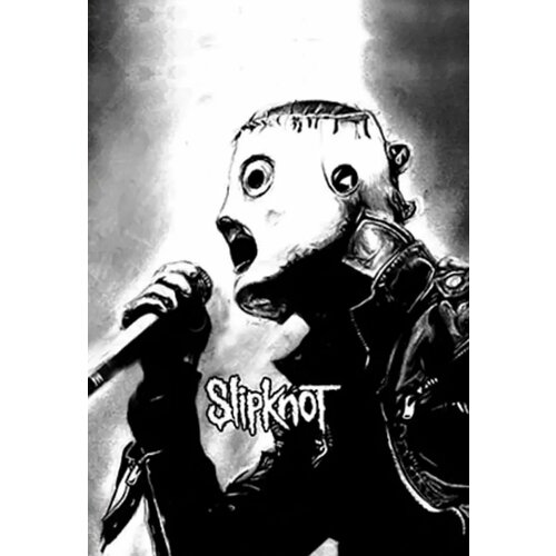 Плакат, постер Slipknot метал-группа на холсте, размер 60х84см