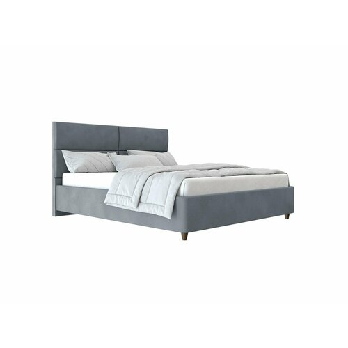 Кровать Beautyson Ingrid велюр Formula 961 светло-серый (с основанием) 90х200