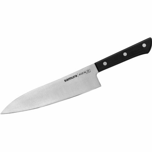 Нож кухонный Гранд Сантоку Samura HARAKIRI SHR-0096B/K черная рукоять 19,7 см
