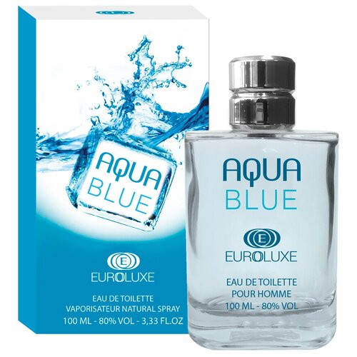 Euroluxe Туалетная вода для мужчин Aqua Blue (Аква блю) водяной, фужерный, 100 мл