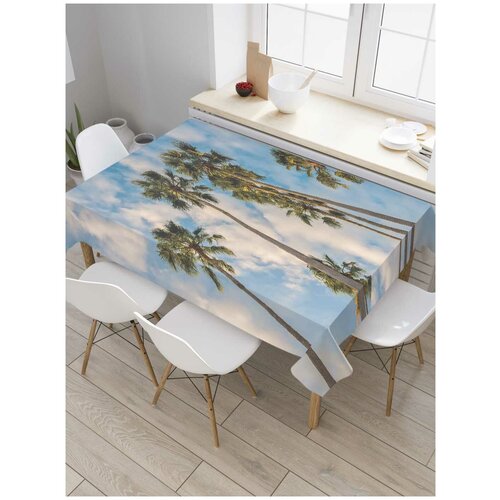 Скатерть прямоугольная JoyArty на кухонный стол "Гигантские пальмы" из оксфорда, 180x145 см