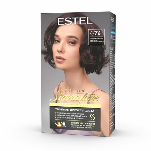 ESTEL COLOR Signature Стойкая крем-гель краска для волос 6/76 Горький шоколад