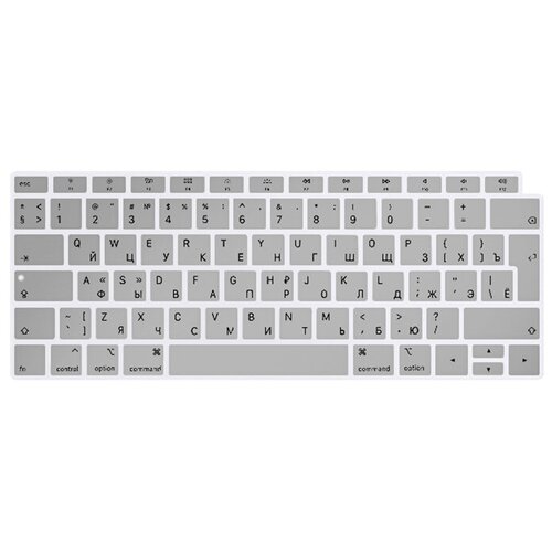 Накладка на клавиатуру Viva для Macbook Air 13 2018 - 2019, Rus/Eu, силиконовая, серебристая