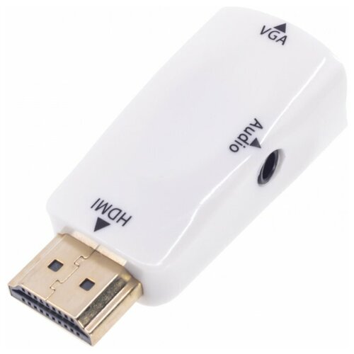Переходник (адаптер) HDMI-VGA/3.5 мм, белый