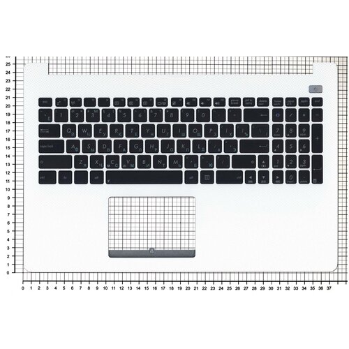Клавиатура (топ-панель) для ноутбука Asus X502 черная с белым топкейсом