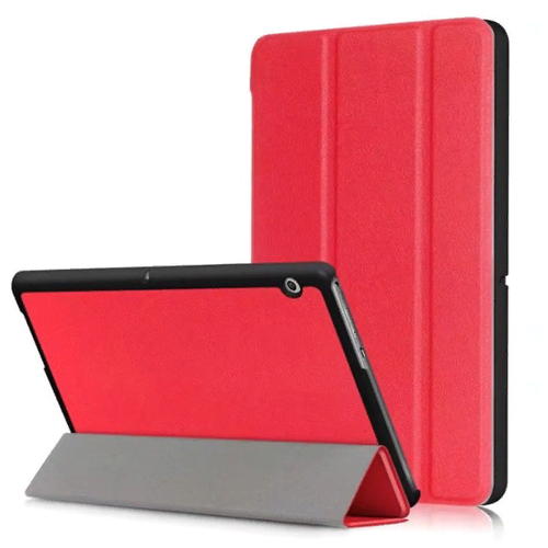 Чехол-обложка MyPads для Huawei MediaPad T3 10 LTE (AGS-L09/L03) 9.6 тонкий умный кожаный на пластиковой основе с трансформацией в подставку красный