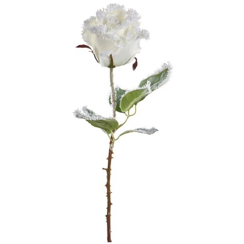 Белая роза на стебле, декор, 53 см GOODWILL