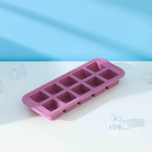 Форма для льда и кондитерских изделий Мини-кубики, размер ячейки 2,3х2,3х1 см, цвет сливовый