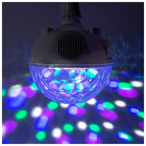 Световой прибор Luazon Lighting "Хрустальный шар", Е27, LED-6-220 V, 2 динамика, Bluetooth, белый (SPNL-042)
