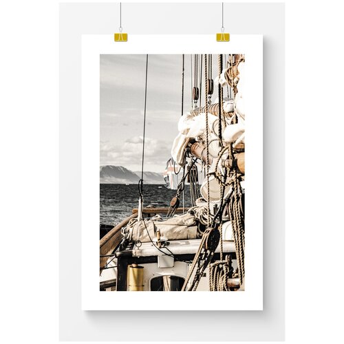 Постер для интерьера Postermarkt Парусный корабль в море, 70х100 см, в тубусе