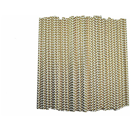 Бумажные трубочки для напитков ЗигЗаг золото 6 мм 100 шт