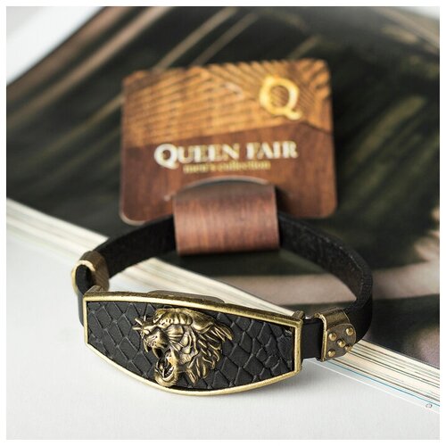 Браслет Queen Fair, 1 шт., размер 22 см, золотистый, черный
