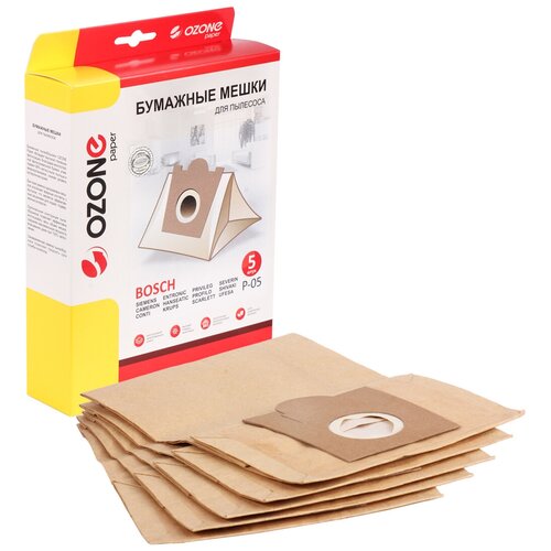 Мешки-пылесборники Ozone бумажные 5 шт для пылесоса BOSCH BGL4ZOOO