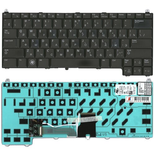 Клавиатура для ноутбука Dell 0T989G черная с подсветкой