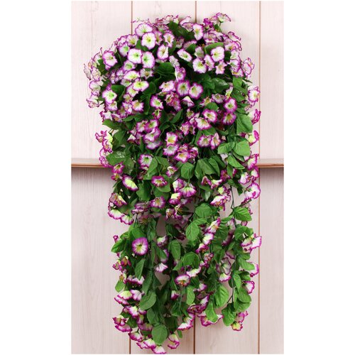 Искусственные цветы / Свисающие петунии в вазоне / Ампельные цветы в вазоне / Искусственные растения / Сиреневый