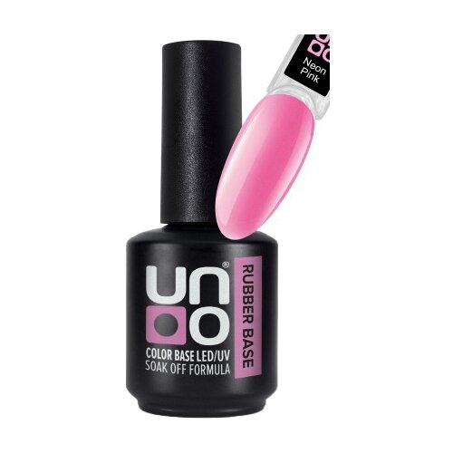 UNO Базовое покрытие Neon Color Rubber Base, neon pink, 12 мл, 12 г