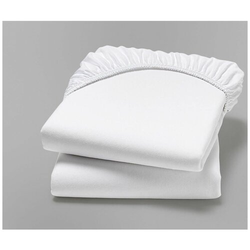 Простыня на резинке, цвет: белый, для кроватки 120*60 см или овальной 125*75 см