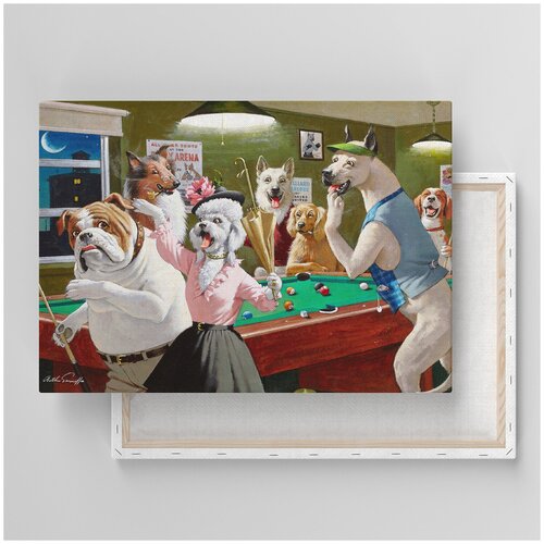 Картина на холсте с подрамником / Coolidge Cassius / Кассиус Кулидж - Собаки Играют