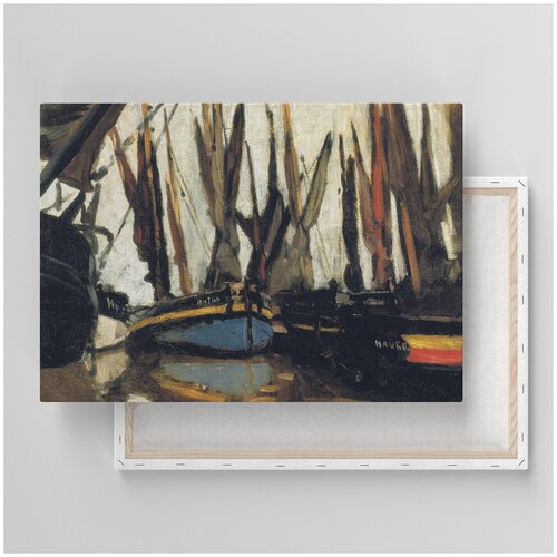 Картина на холсте с подрамником / Monet Claude - Fishing Boats, 1866 / Клод Моне