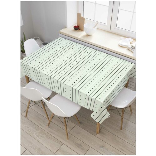 Скатерть прямоугольная JoyArty на кухонный стол "Точки и линии" из оксфорда, 180x145 см