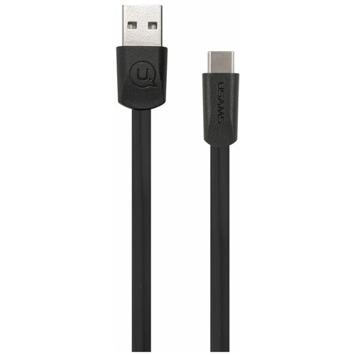 Дата-Кабель USAMS-U2 USB - Type-C, плоский, черный