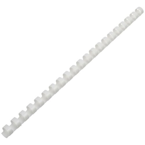 Пружины для переплета пластиковые, d=12мм, 100 штук, сшивают 56-91 лист, белые, Гелеос