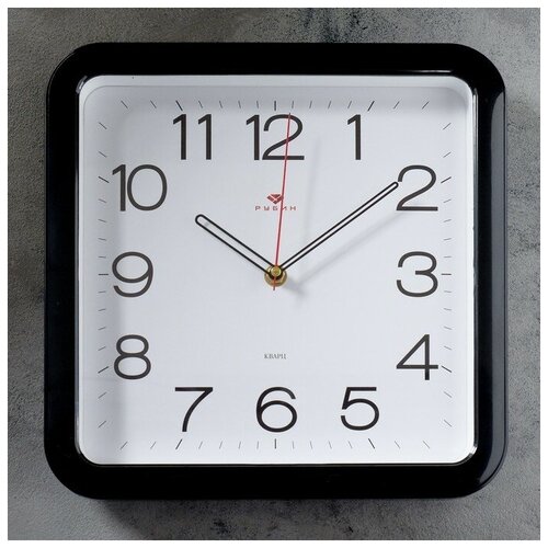 Часы настенные, серия: Классика, 29 × 29 см, плавный ход, черные