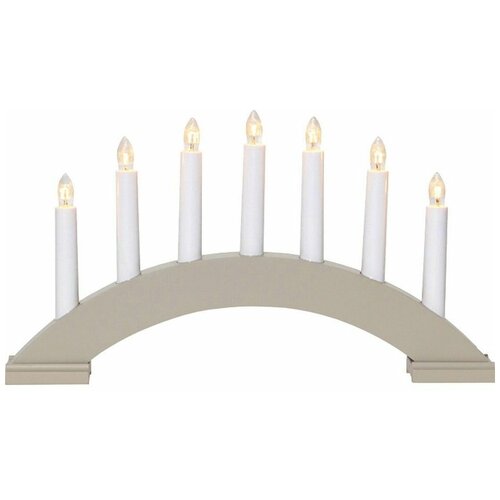Светильник-горка рождественская (светло-серый) на 7 свечей, 39х22 см, STAR trading
