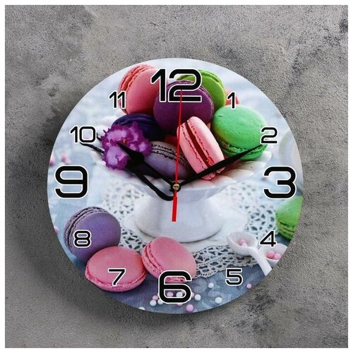 Часы настенные, серия: Кухня, "Макаруны", 24 см, стрелки микс. В упаковке: 1