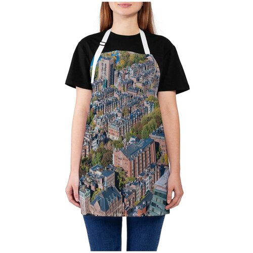 Фартук женский JoyArty для готовки "Крыши большого города", универсальный размер