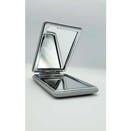 Зеркало карманное складное "Серебро" двойное прямоугольное