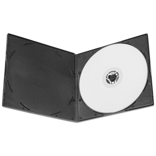 Коробка DVD half box для 1 диска, 7мм черная горизонтальная, упаковка 50 шт.