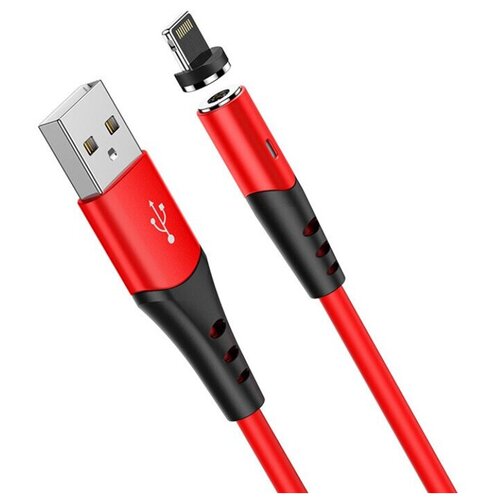 USB-кабель HOCO X60 1 метр lighting, магнитный, красный