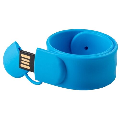 Подарочная флешка slap-браслет голубой 16GB