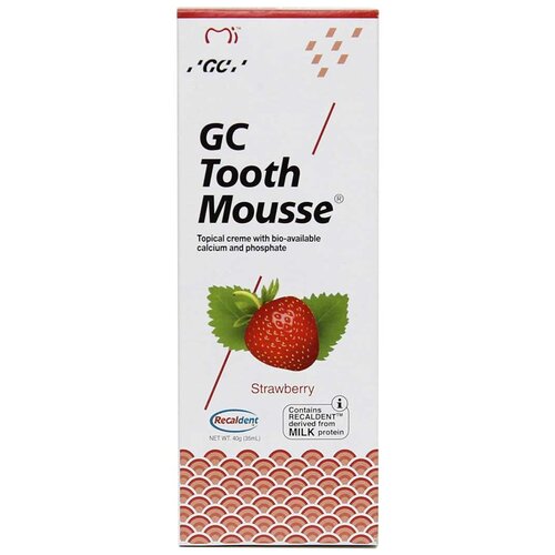 Гель для реминерализации GC Corporation Tooth mousse, клубника, 35 мл, красный