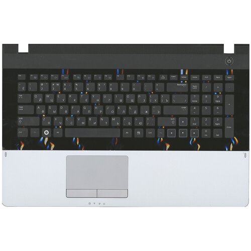 Клавиатура для ноутбука Samsung NP305E7A топкейс серый, кнопки черные